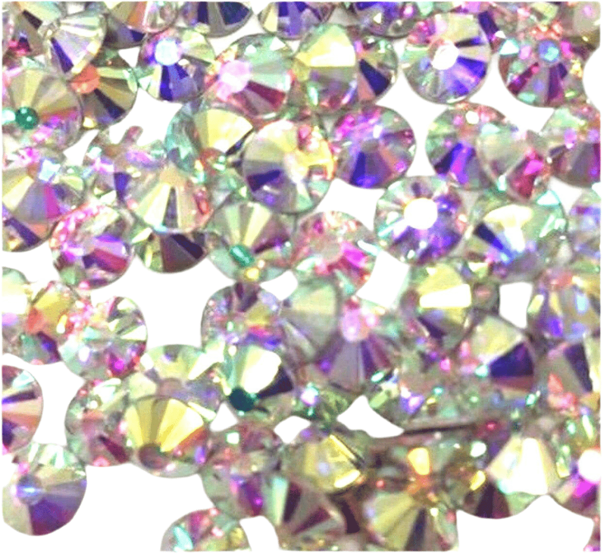 Crystal AB Non Hotfix Flat Back Rhinestones | Rhinestone HQ UK